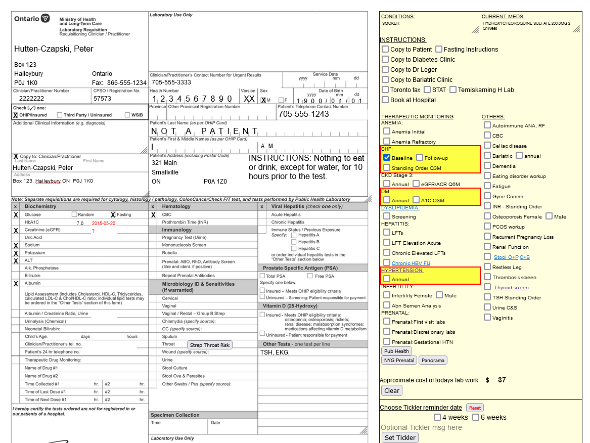 Standard Outpatient Laboratory Requisition - World EMR