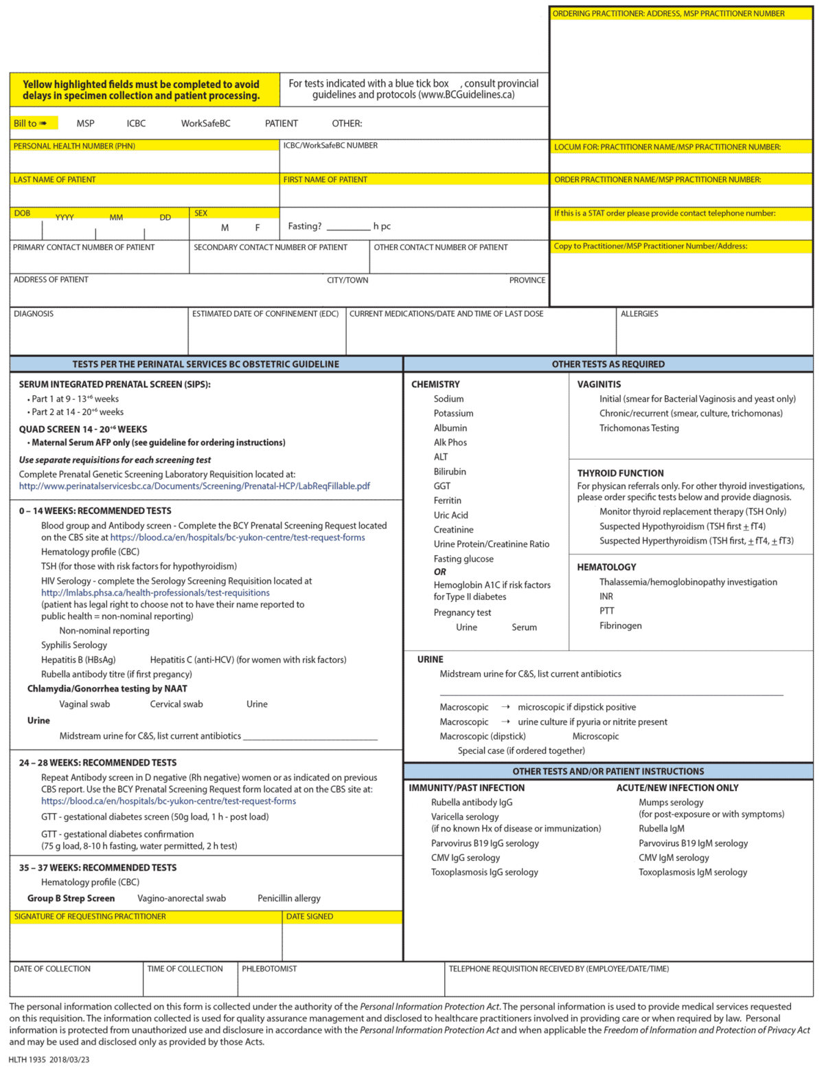 Standard Outpatient Laboratory Requisition - World EMR
