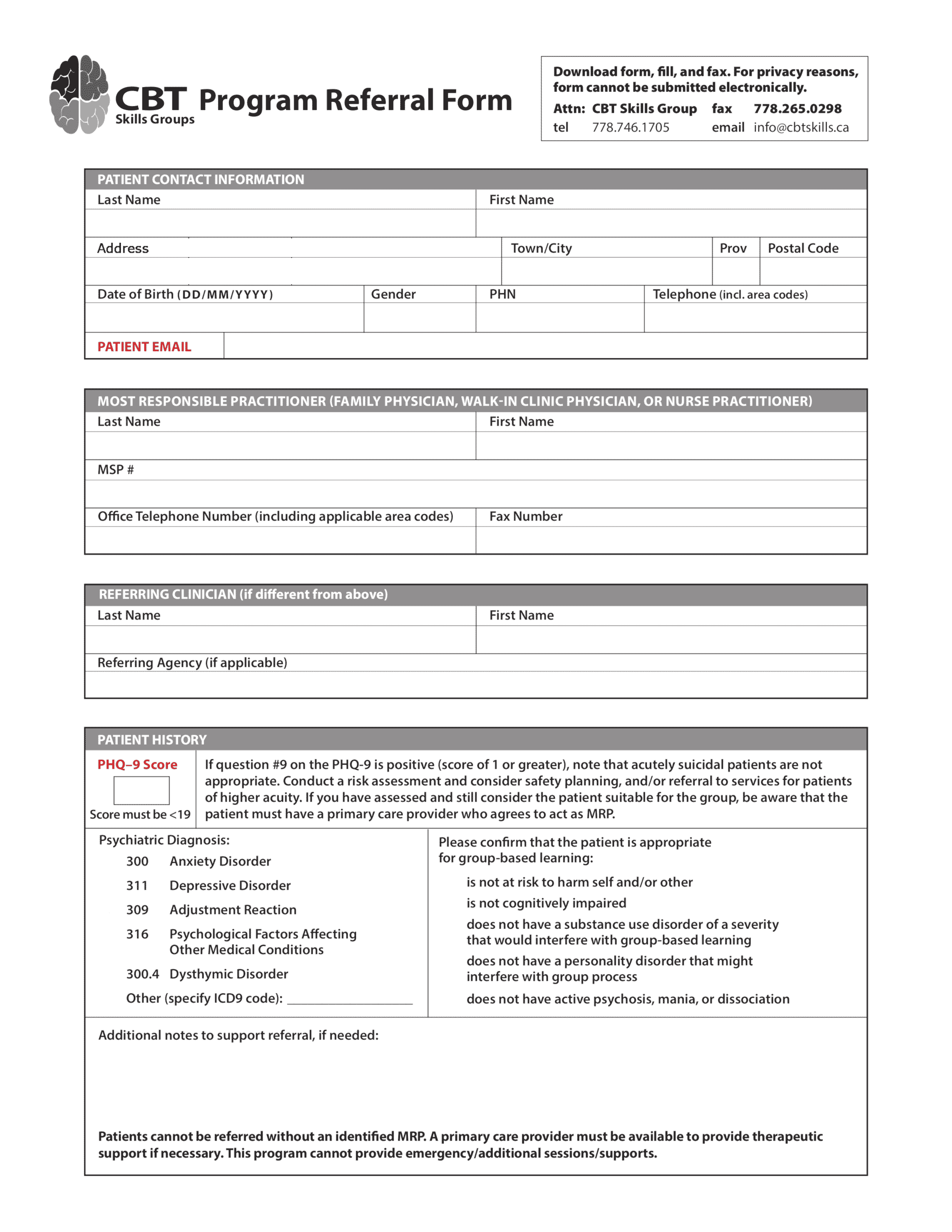 Cognitive Behavioural Therapy - World EMR
