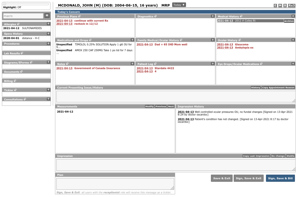 EyeForm (for Ocular Specialists) - World EMR