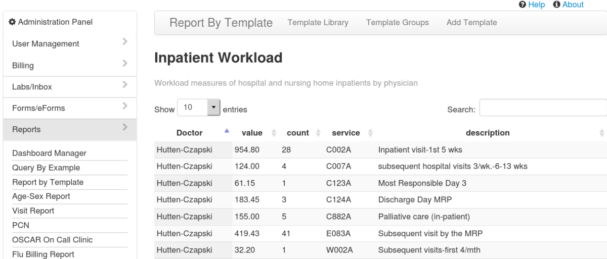 Report by Template - World EMR