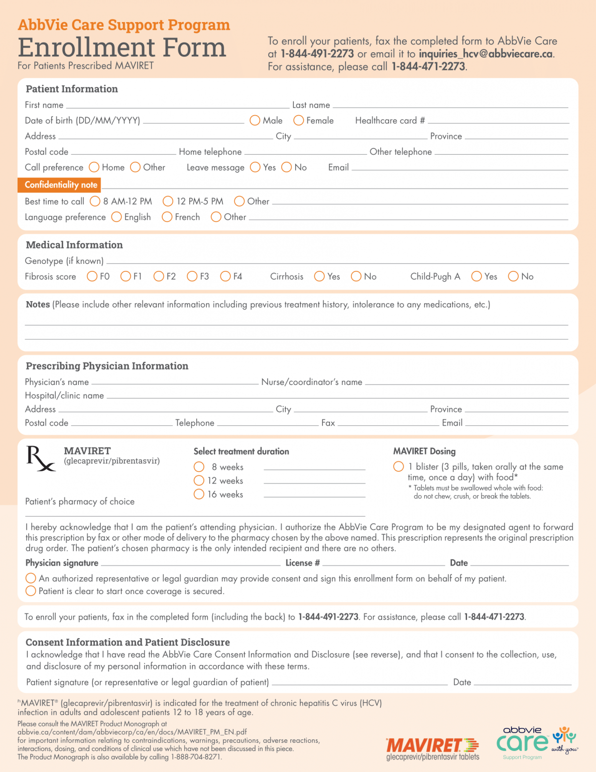 Maviret (glecaprevir pibrentasvir) PSP Form Abbvie Care-EN - World EMR