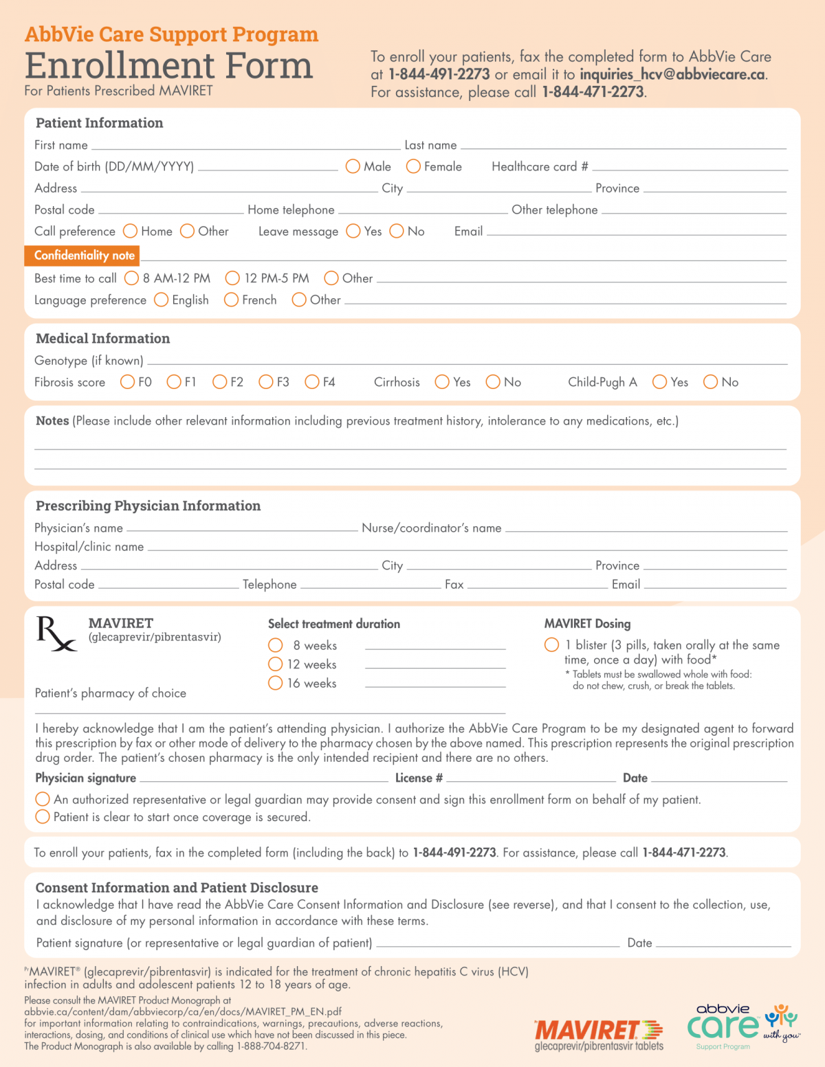 Maviret (glecaprevir pibrentasvir) PSP Form Abbvie Care-EN - World EMR