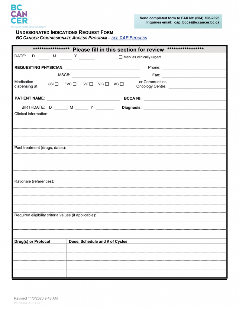 Nubeqa (Darolutamide) BC Cancer CAP Form - World EMR