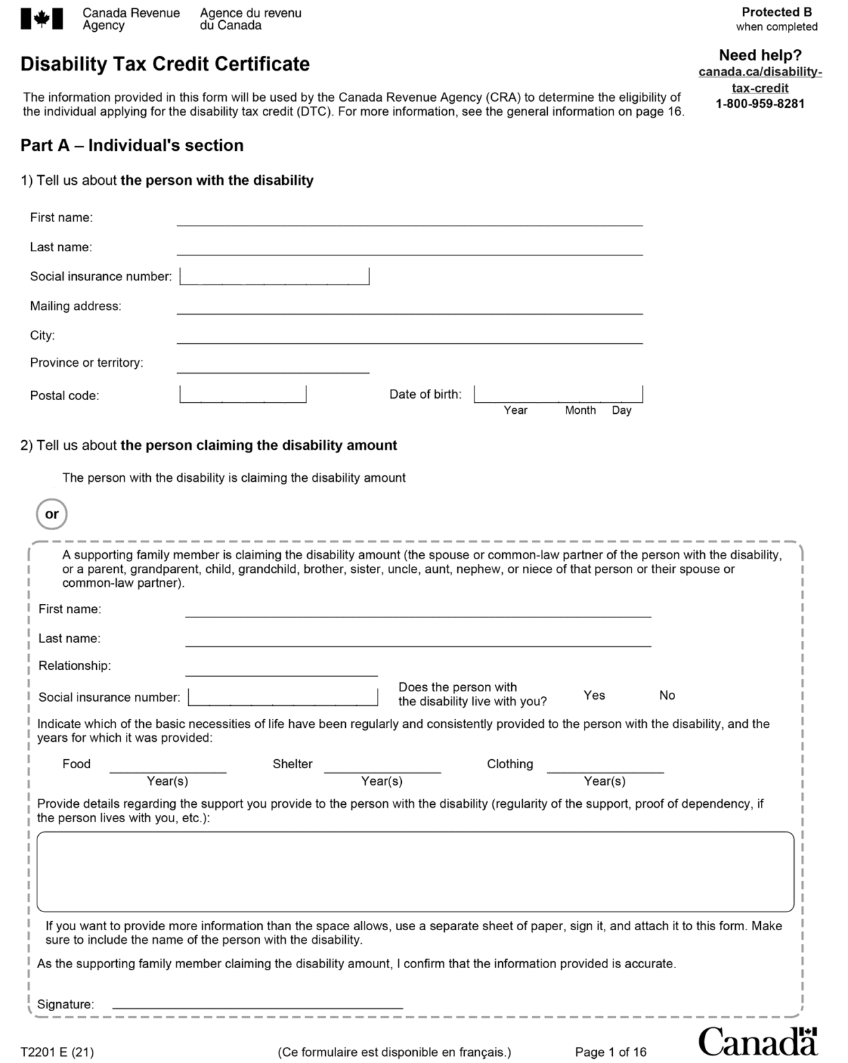 Disability Tax Credit Certificate - World EMR