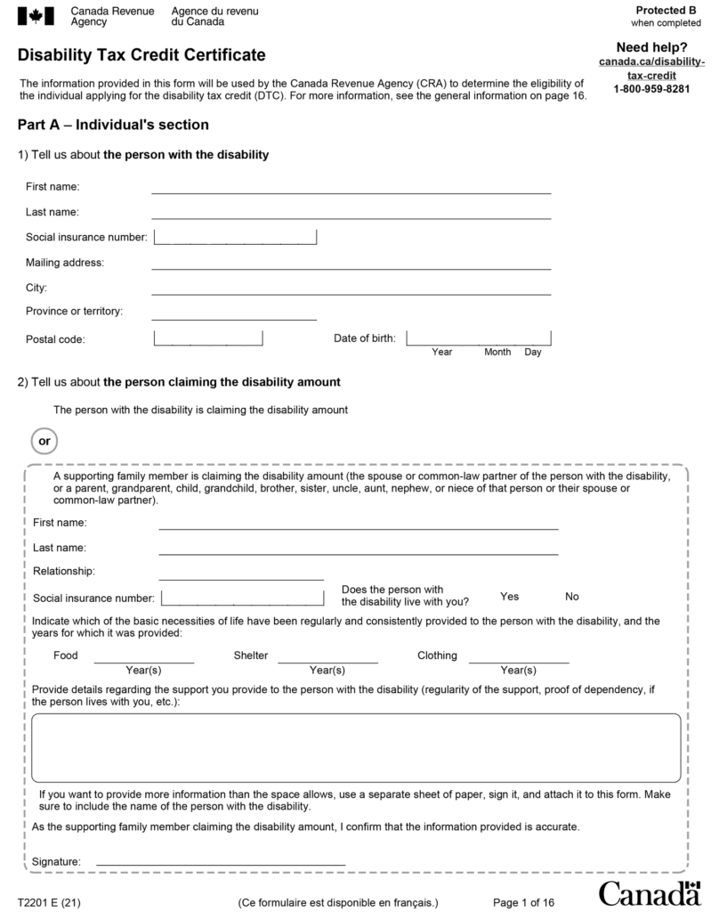 Disability Tax Credit Certificate - World EMR