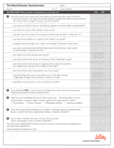 Mood Disorder Questionnaire - World EMR