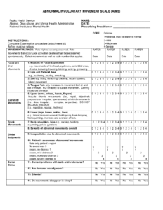 Abnormal Involuntary Movement Scale (AIMS) - World EMR