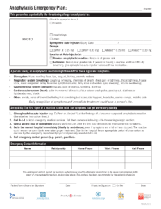 Anaphylaxis Emergency Plan - World EMR