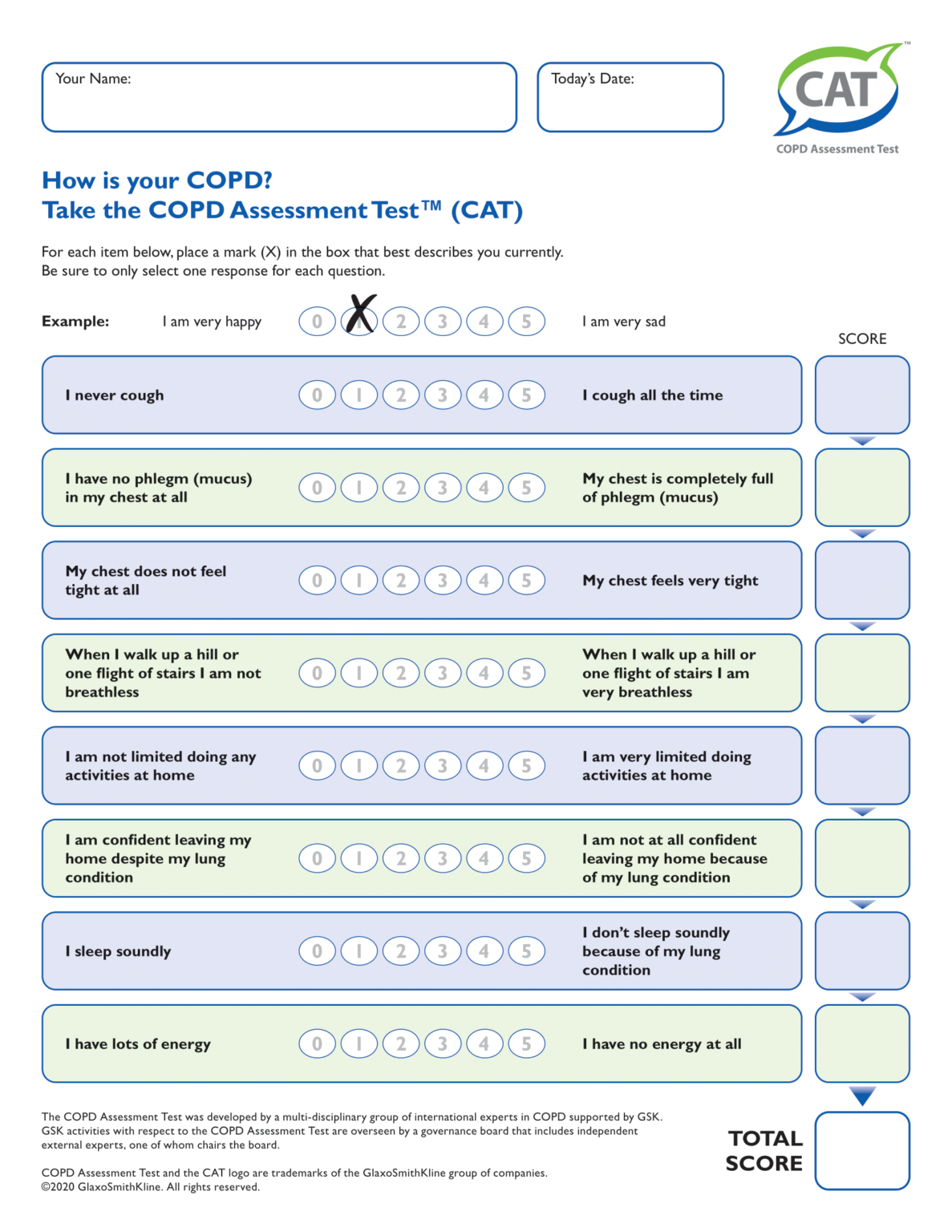 COPD Assessment Test (CAT) Score Interpretation - World EMR