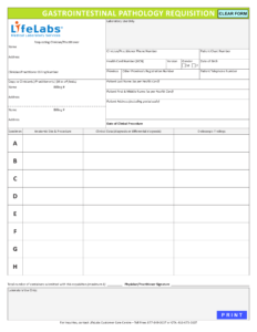 LifeLabs Gastrointestinal Pathology Requisition - World EMR