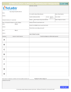 LifeLabs Gynecological Surgical Pathology Requisition - World EMR