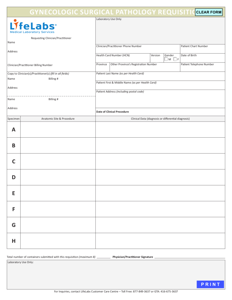 LifeLabs Gynecological Surgical Pathology Requisition - World EMR