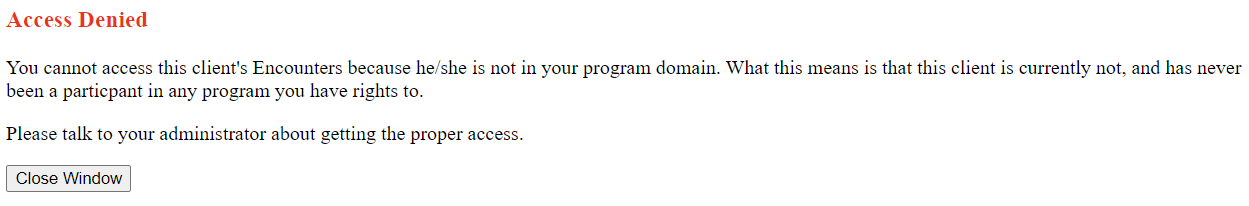 How to Fix ‘Access Denied Not in your program domain’ error - World EMR