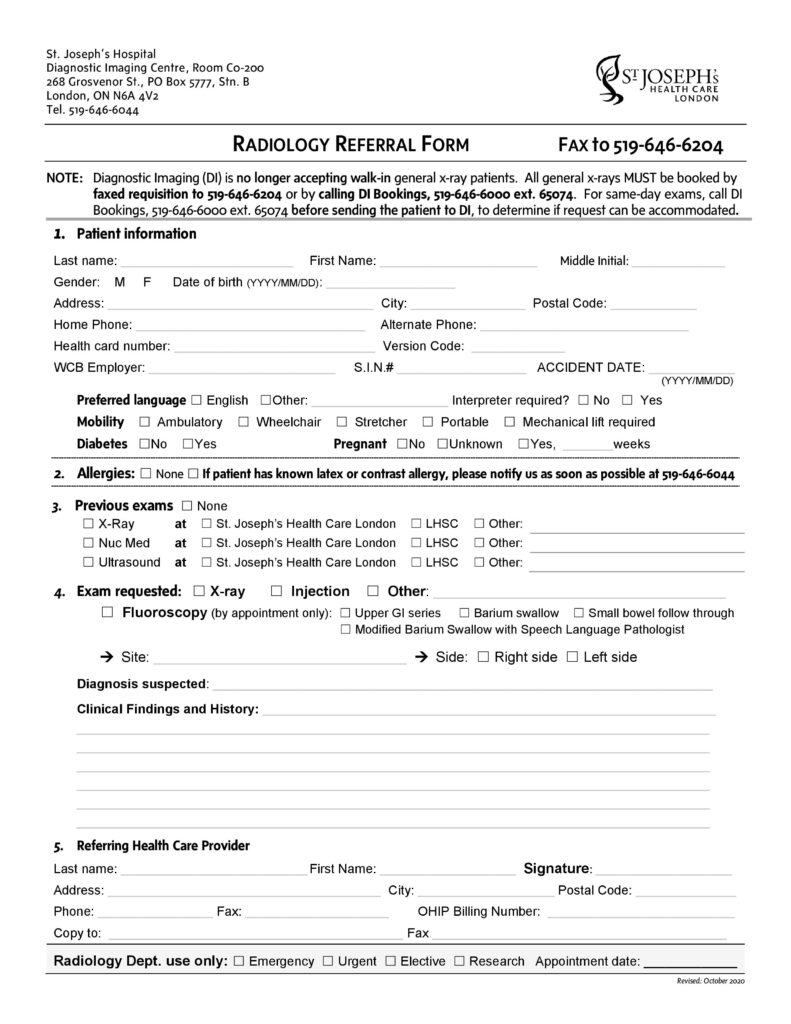 St. Joseph’s Health Care London Radiology Referral - World EMR