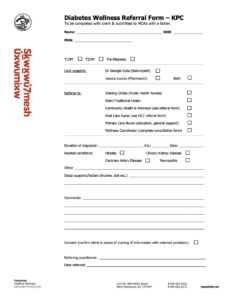 Kal’numet Primary Care (KPC) Diabetes Wellness Referral Form - World EMR