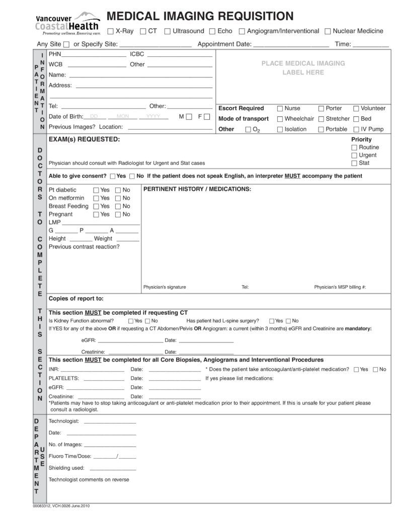 VGH Medical Imaging Requisition - World EMR
