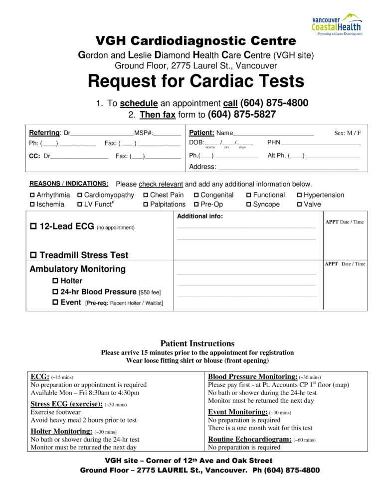 VGH Request for Cardiac Tests - World EMR