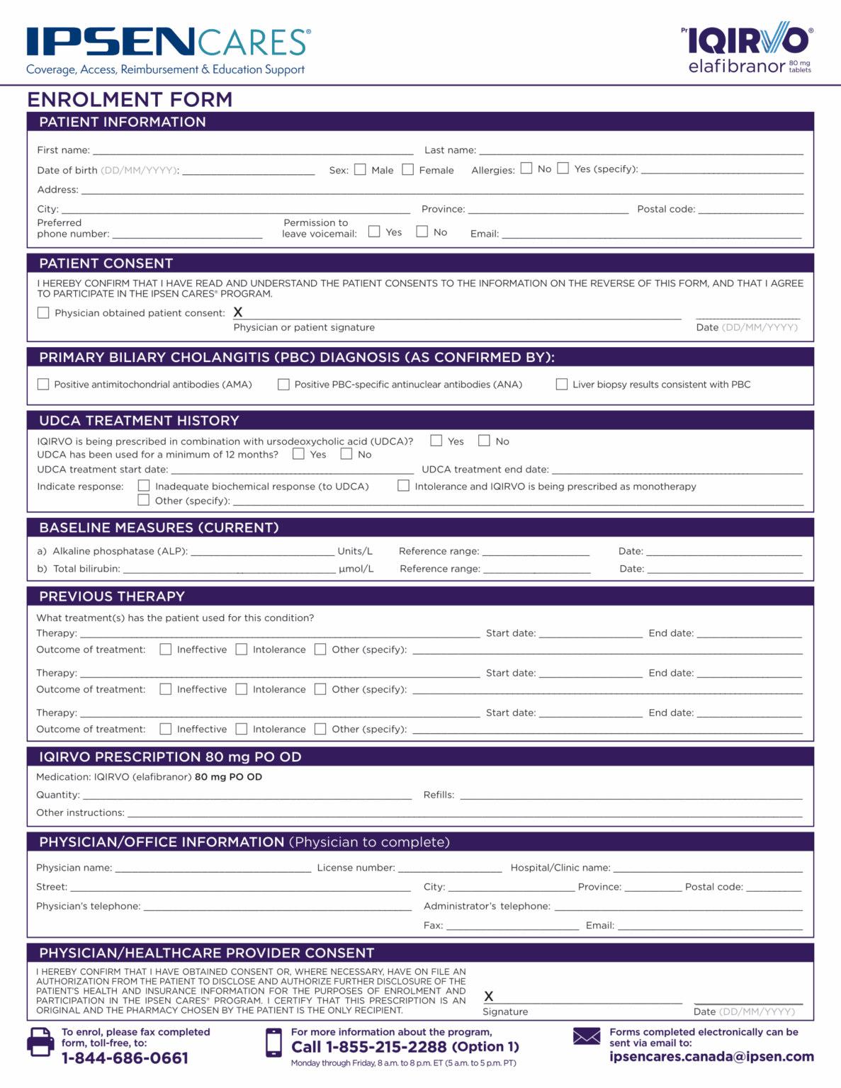 Iqirvo (elafibranor) PSP Enrolment Form 2025 - World EMR