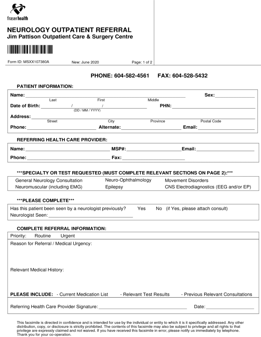 Neurology Outpatient Referral Form for JPOCSC June 2020 - World EMR